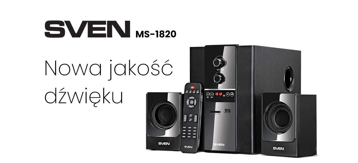 Głośniki Sven MS-1820 2.1 (czarny) - Opinie, Cena