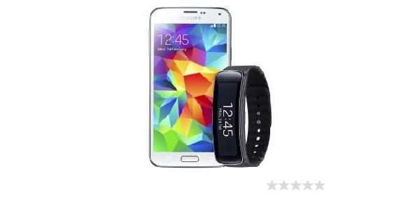 Samsung Galaxy S5 SM-G900F (biały) + Gear Fit SM-R3500 (czarny ...
