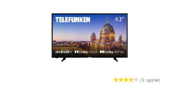 Telewizor Telefunken 43UG8460 43" LED 4K Android TV Dolby Vision Dolby Atmos DVB-T2 - Opinie ...