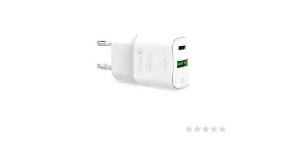 Ładowarka sieciowa Puro Mini USB-A + USB-C Power Delivery 20W Biały ...