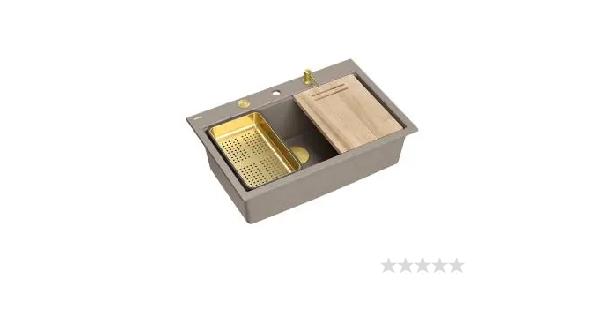 Zlewozmywak Quadron MARC 110 HQM7650U4_PVDG1 Granitowy Soft taupe/Złoty ...