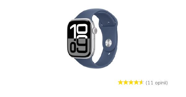 Apple Watch Series 10 GPS AI 42mm z aluminium srebrny pasek sportowy ...