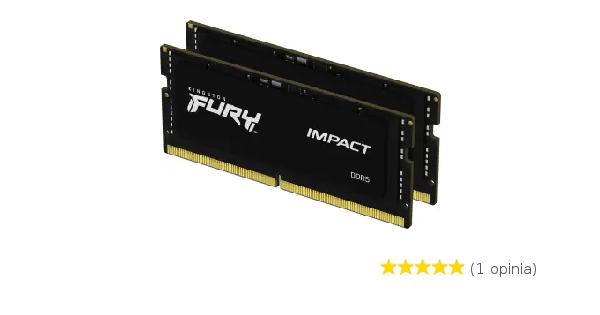 Pamięć Kingston FURY Impact DDR5 32GB (2 x 16GB) 4800 CL38 SODIMM Czarny - Opinie, Cena - RTV ...