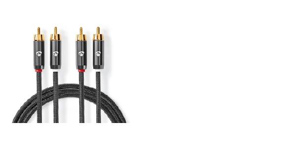 Kabel audio Nedis CATB24200GY50 ProfiGold 2x RCA 5m Srebrny - Opinie ...