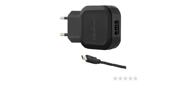 Ładowarka sieciowa Qoltec 50195 USB-A 12W Czarny + Kabel microUSB ...