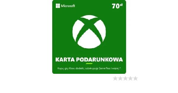 Karta podarunkowa Xbox 70 zł [bon agencyjny] Obecnie dostępne tylko w sklepach stacjonarnych RTV ...